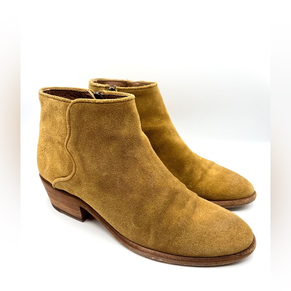 Frye | Shoes | Frye Carson Piping Suede Leather Bootie Ankle Boots In ...
